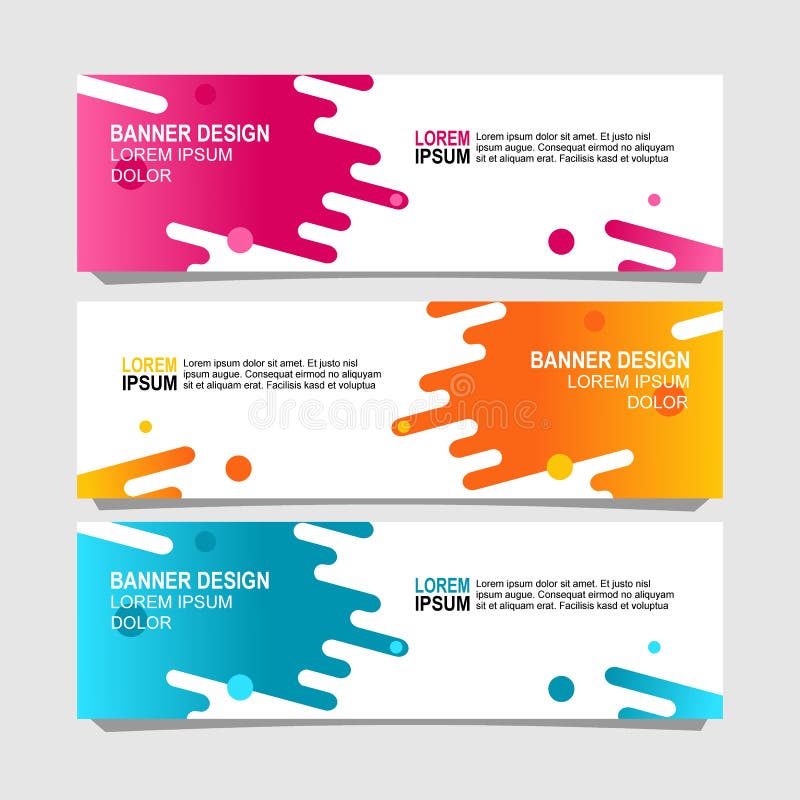Set of Abstract Vector Banners Design. Stock Vector - Illustration of ...