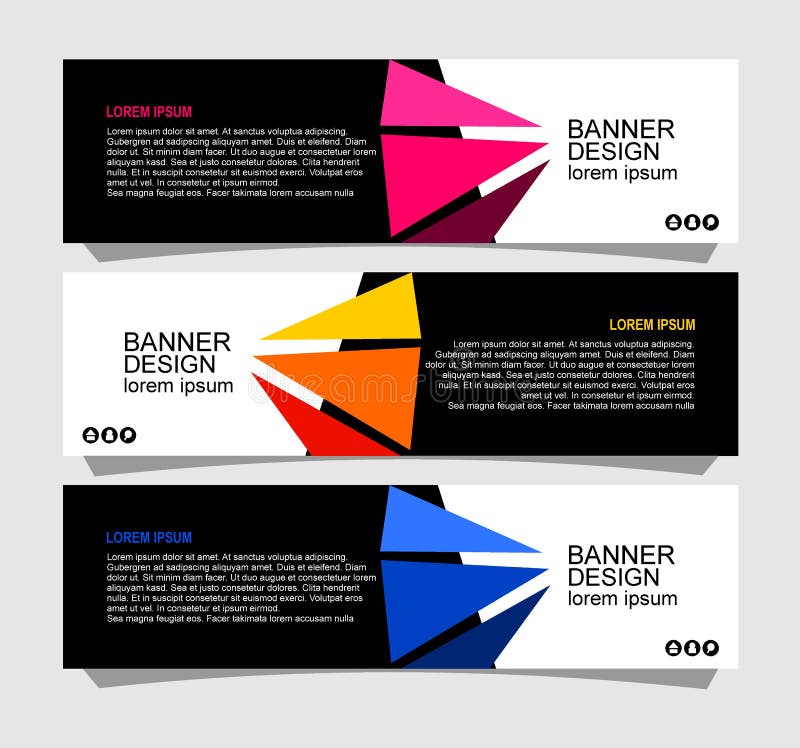Set of Abstract Vector Banners Design. Collection of Web Banner ...