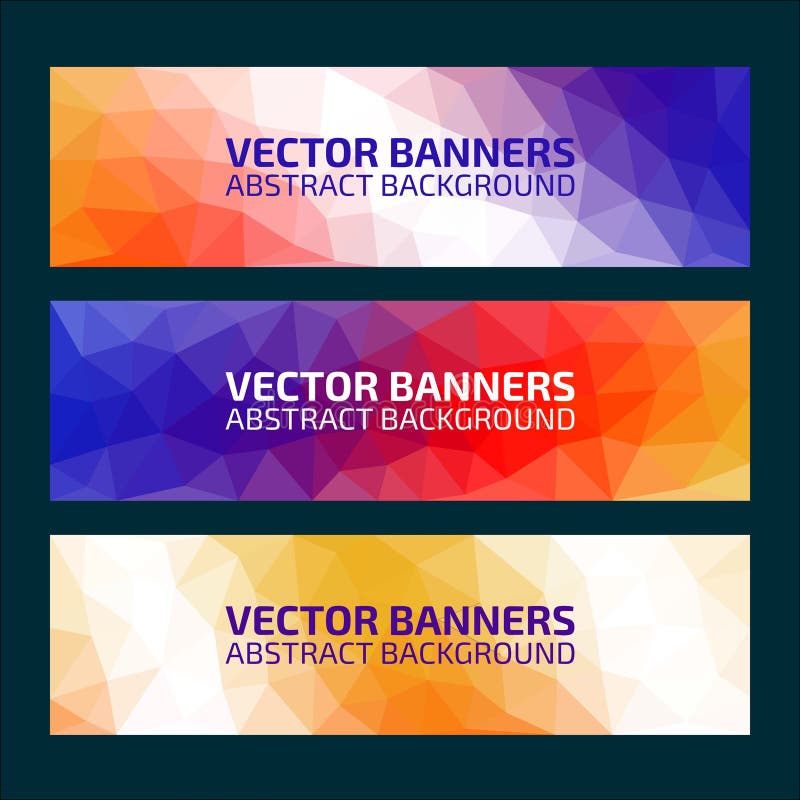 Set of Abstract Vector Banners with Gradient Color Scheme. Stock Vector ...