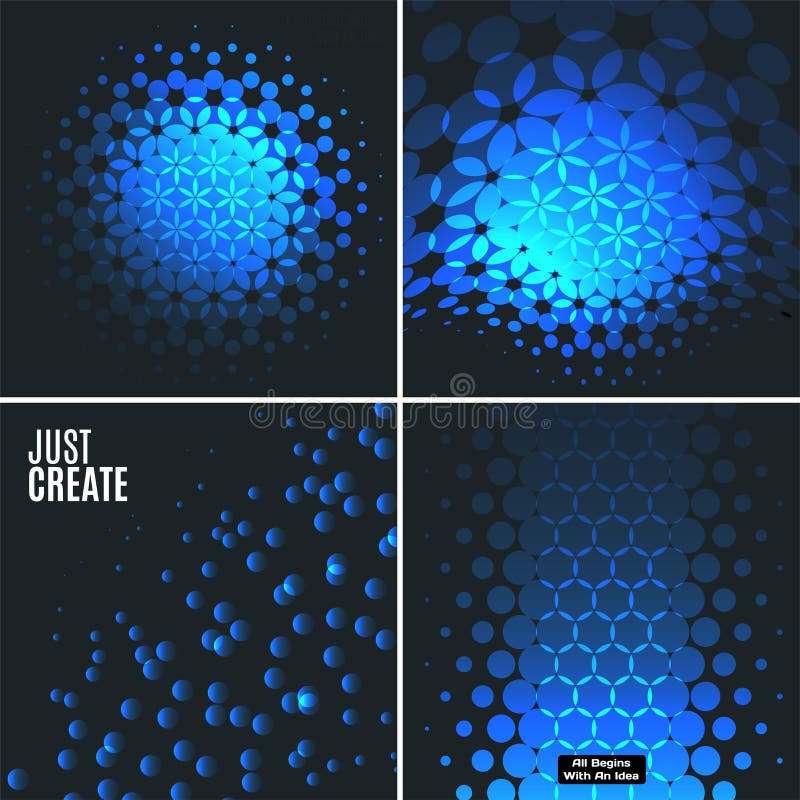 Set of Abstract Vector Blue Design Rounds Stock Vector - Illustration ...