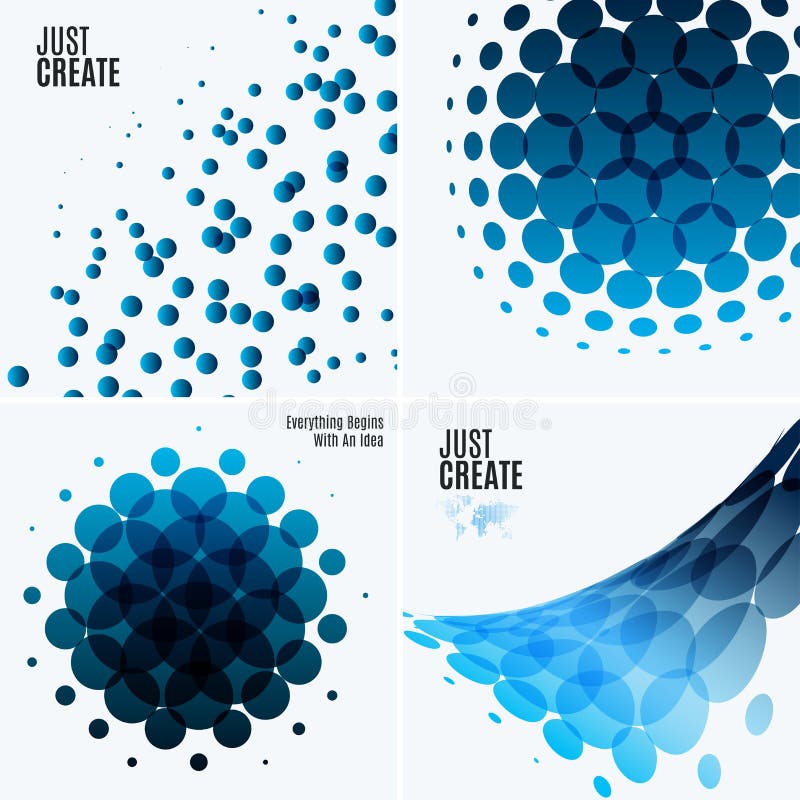 Set of Abstract Vector Blue Design Rounds Stock Vector - Illustration ...