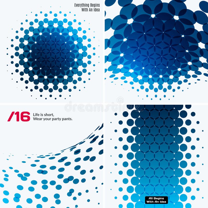 Set of Abstract Vector Blue Design Rounds Stock Vector - Illustration ...