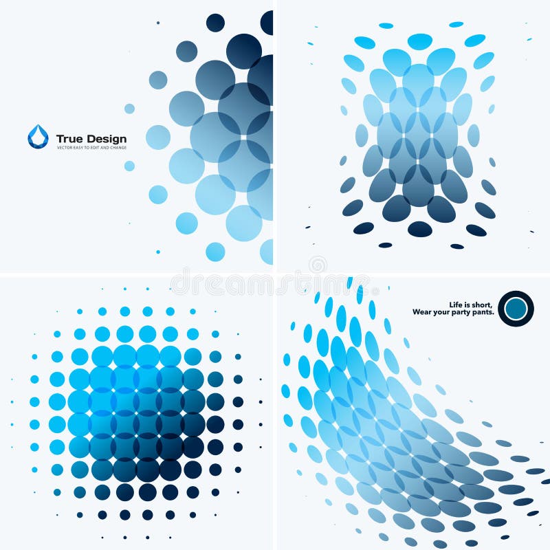 Set of Abstract Vector Blue Design Rounds Stock Vector - Illustration ...