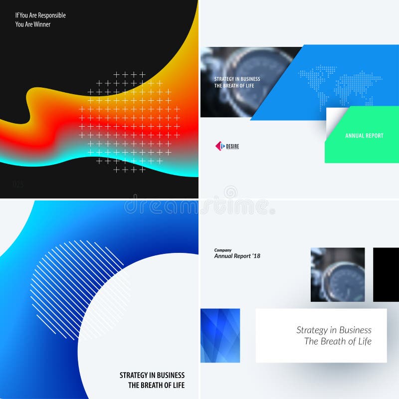 Set of Modern Design Abstract Templates. Creative Business Background ...