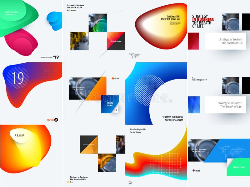 Set of Modern Design Abstract Templates. Creative Business Background ...