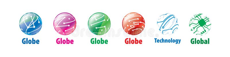 A Set of Abstract Vector Logos of the Global Network Stock Vector ...