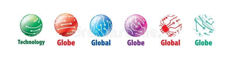 A Set of Abstract Vector Logos of the Global Network Stock Illustration ...