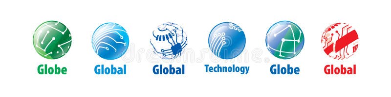 A Set of Abstract Vector Logos of the Global Network Stock Vector ...