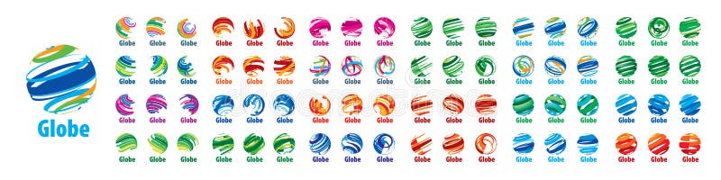 A Set of Abstract Vector Logos of the Global Network Stock Vector ...