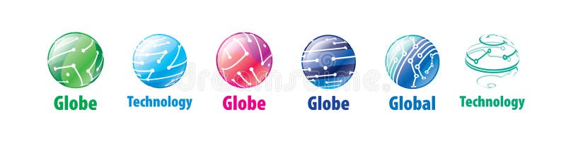 A Set of Abstract Vector Logos of the Global Network Stock Vector ...