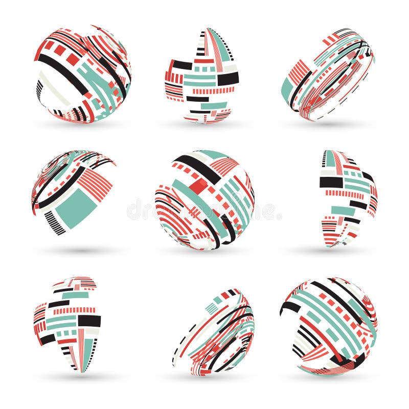 Set of Abstract Vector Spheres Stock Vector - Illustration of element ...