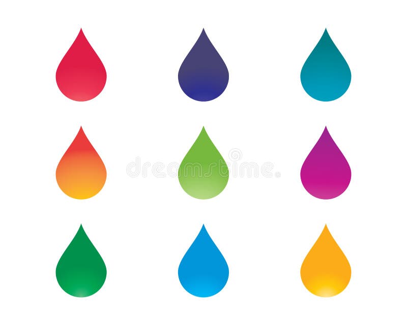 Set of Abstract Water Drops Symbols Stock Vector - Illustration of blue ...
