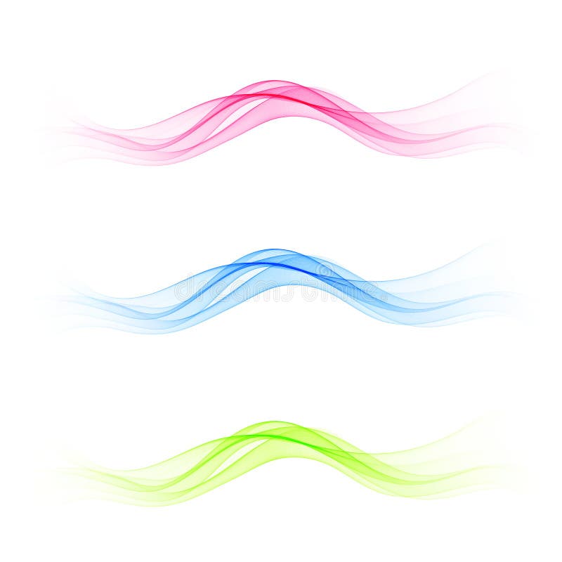 Set Abstract Wave Pattern. Blue Wave. Green Wave. Red Wave. Transparent ...