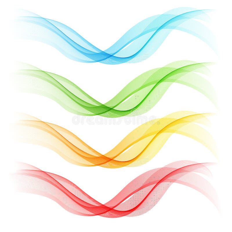 Set of Abstract Waves. Vector Illustration Stock Vector - Illustration ...