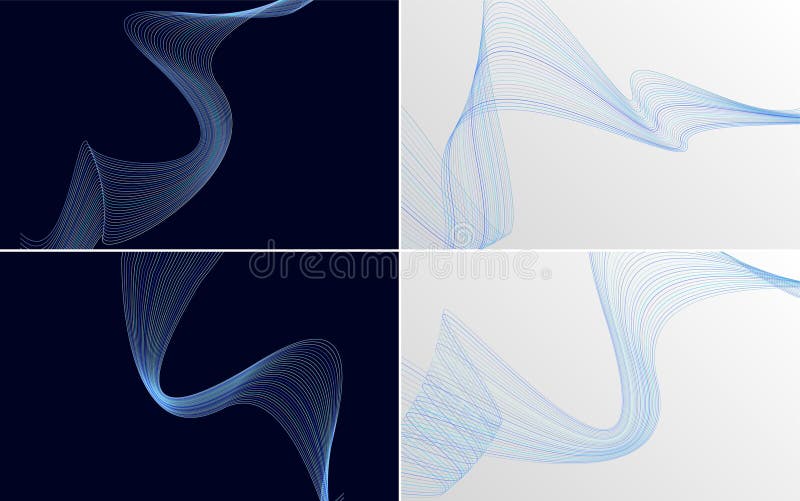 Set of 4 Abstract Waving Line Backgrounds To Add Flair To Your Design ...