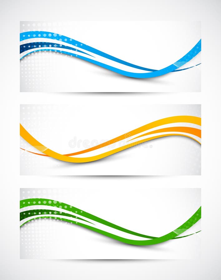 Modern Abstract Swoosh Smooth Vivid Dotted Line Headers Collection ...