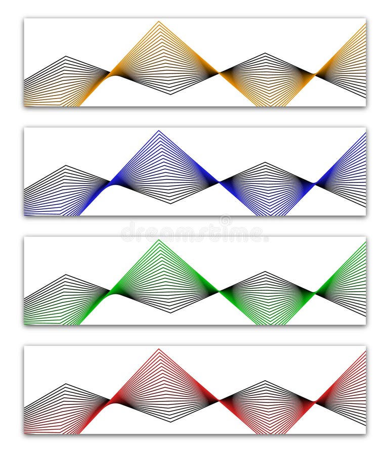 Set of Abstract Web Banners with Green and Black Lines Stock Vector ...