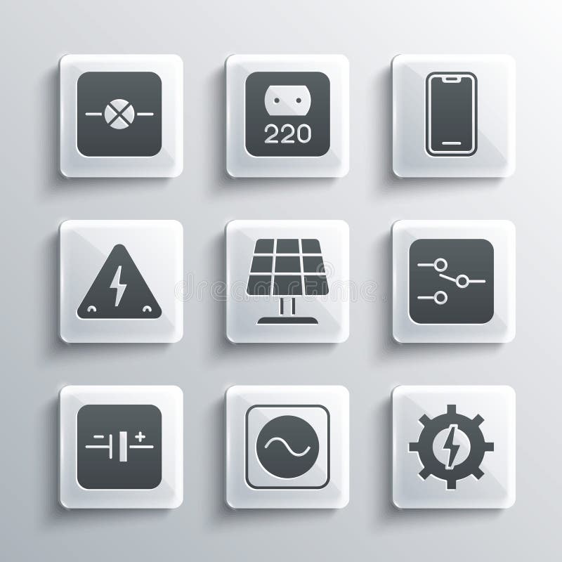 Set AC Voltage Source, Gear and Lightning, Switch Electronic Circuit ...