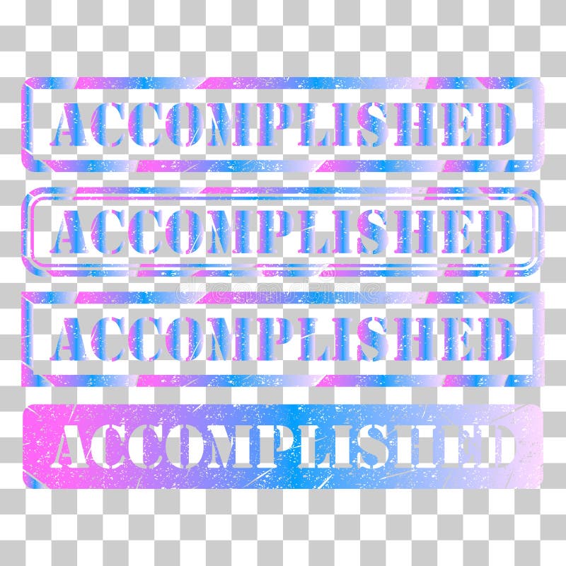 Set of Accomplished Stamp Symbol, Label Sticker Sign Button, Text ...