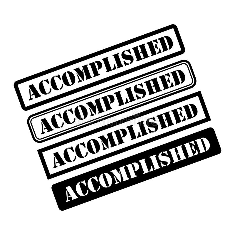 Set of Accomplished Stamp Symbol, Label Sticker Sign Button, Text ...