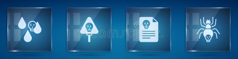 Set Acid Rain, Bones and Skull, Radiation Warning Document and ...