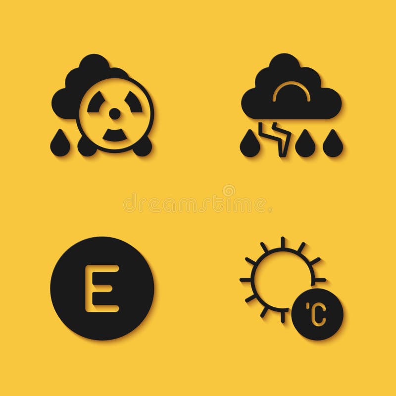 Set Acid Rain Radioactive Cloud, Sun, Compass West and Cloud and ...