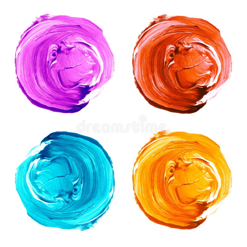 Set of Colorful Acrylic Pastel Circles Isolated on White. Stock ...