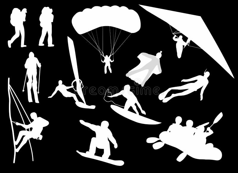 Set Active Recreation White Elemente for Design Stock Illustration ...