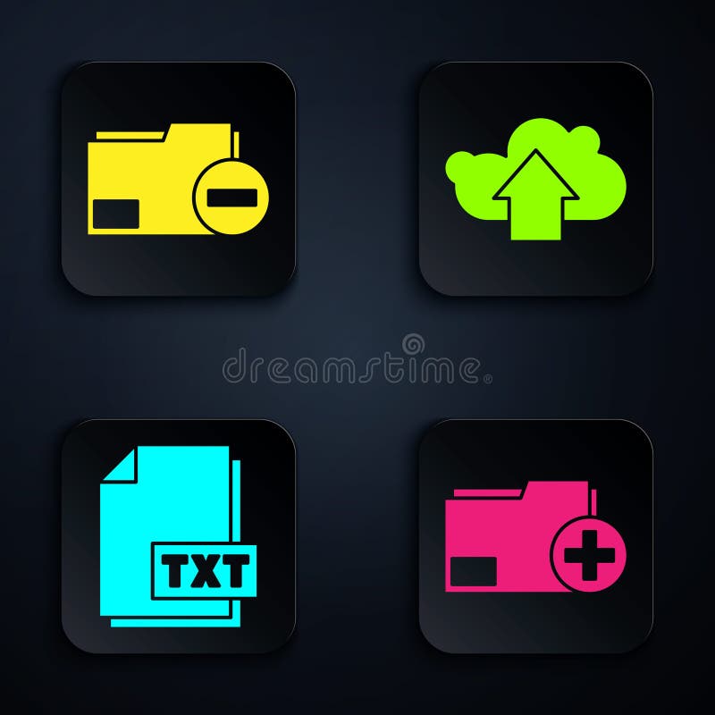 Set Add New Folder, Document Folder with Minus, TXT File Document and ... Set Add New Folder, Document Folder with Minus, TXT File Document and ...