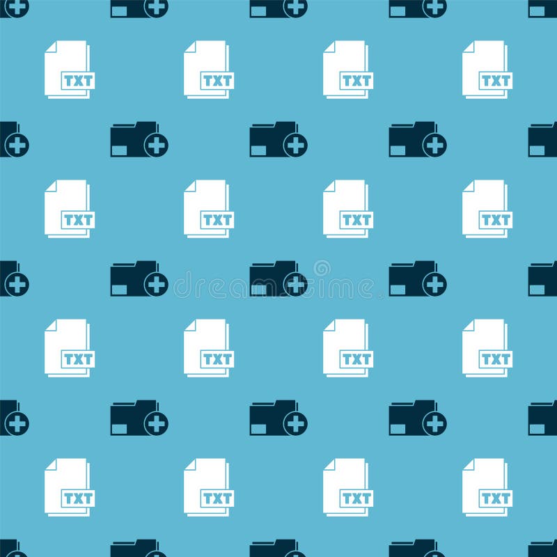 Set Add New Folder and TXT File Document on Seamless Pattern. Vector ... Set Add New Folder and TXT File Document on Seamless Pattern. Vector ...