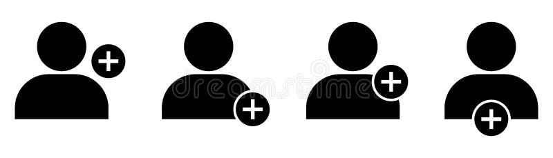 Set of add user icon stock vector. Illustration of contact - 255901436
