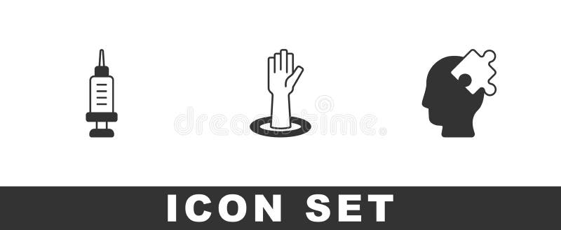 Set Addiction To the Drug, Helping Hand and Solution Problem Icon ...