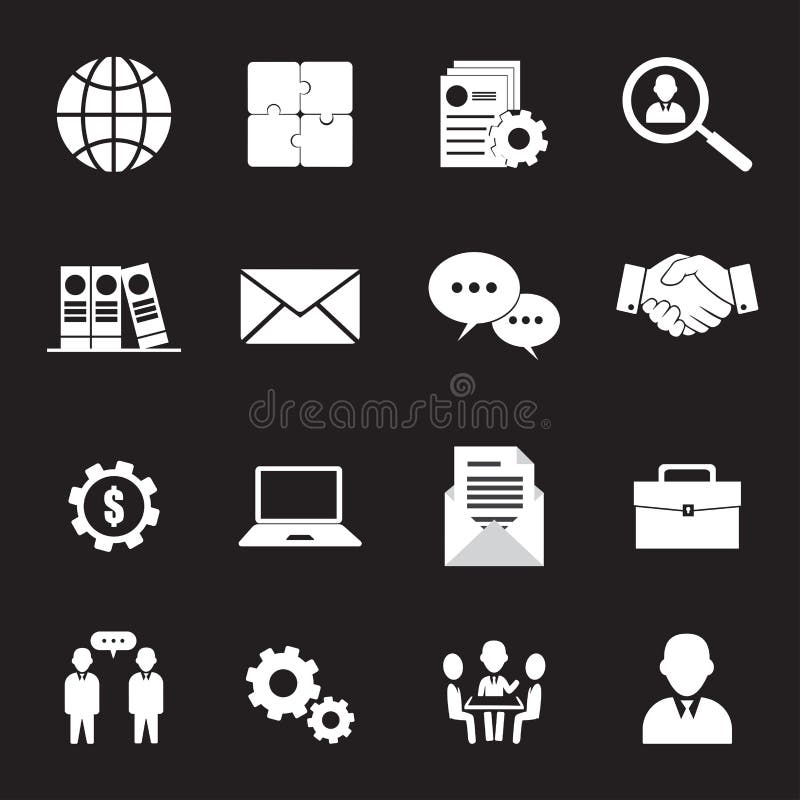 Set of 16 Administrator Icons Stock Vector - Illustration of service ...