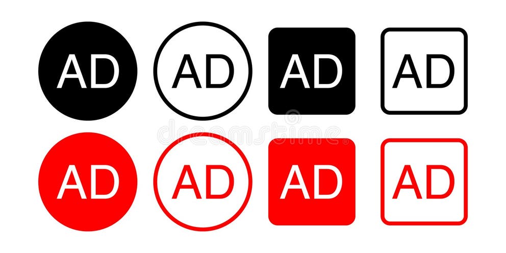 Set of Advertisement Icon Collection. Ad Icon Set Vector Stock ...