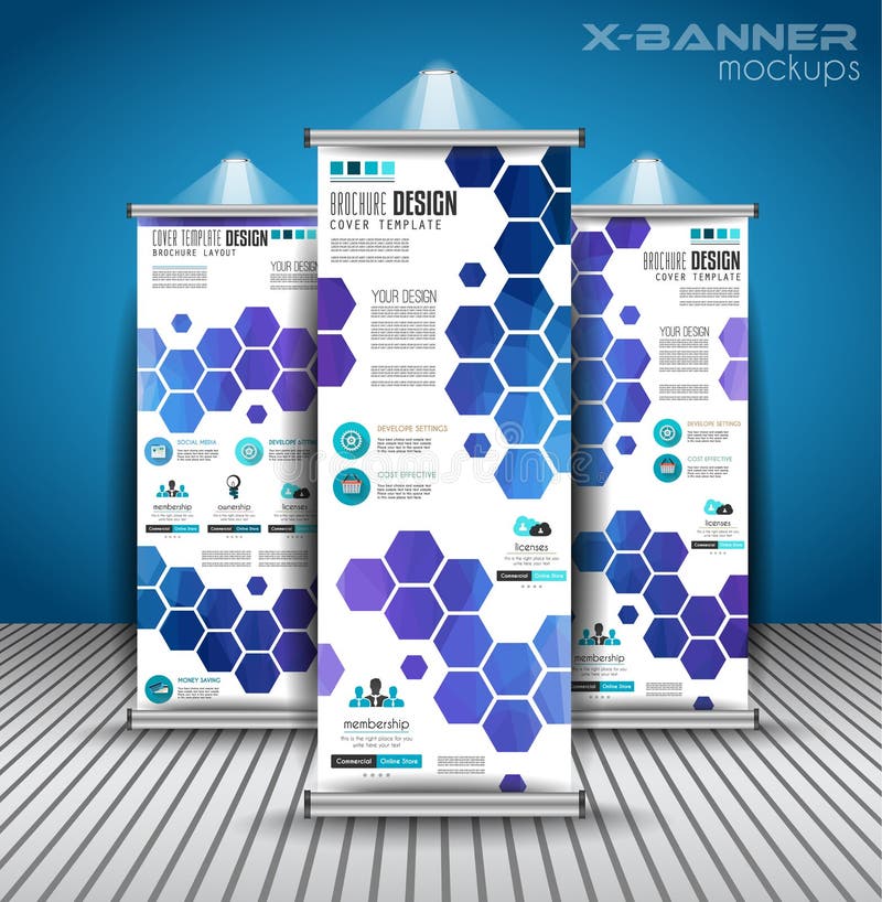 Set of Advertisement Roll Up Business Flyers or Brochure X-banners ...