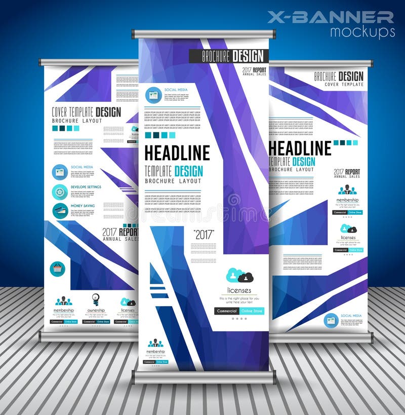 Set of Advertisement Roll Up Business Flyers or Brochure X-banners ...
