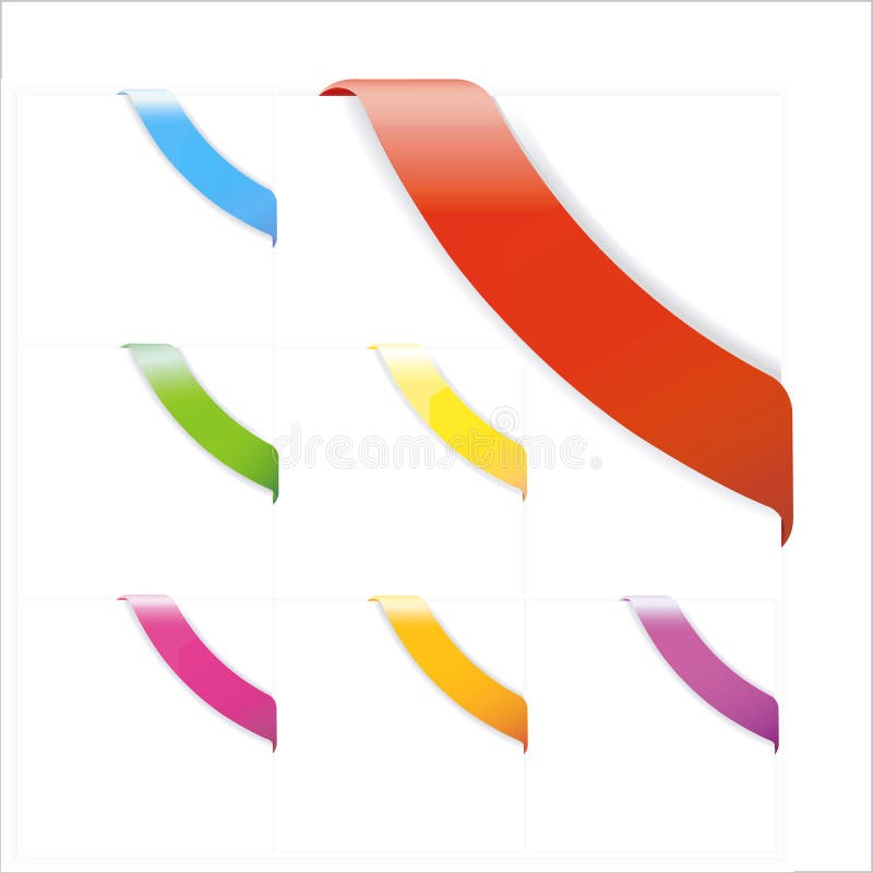 Set of Colorful Corner Ribbons Stock Vector - Illustration of product ...