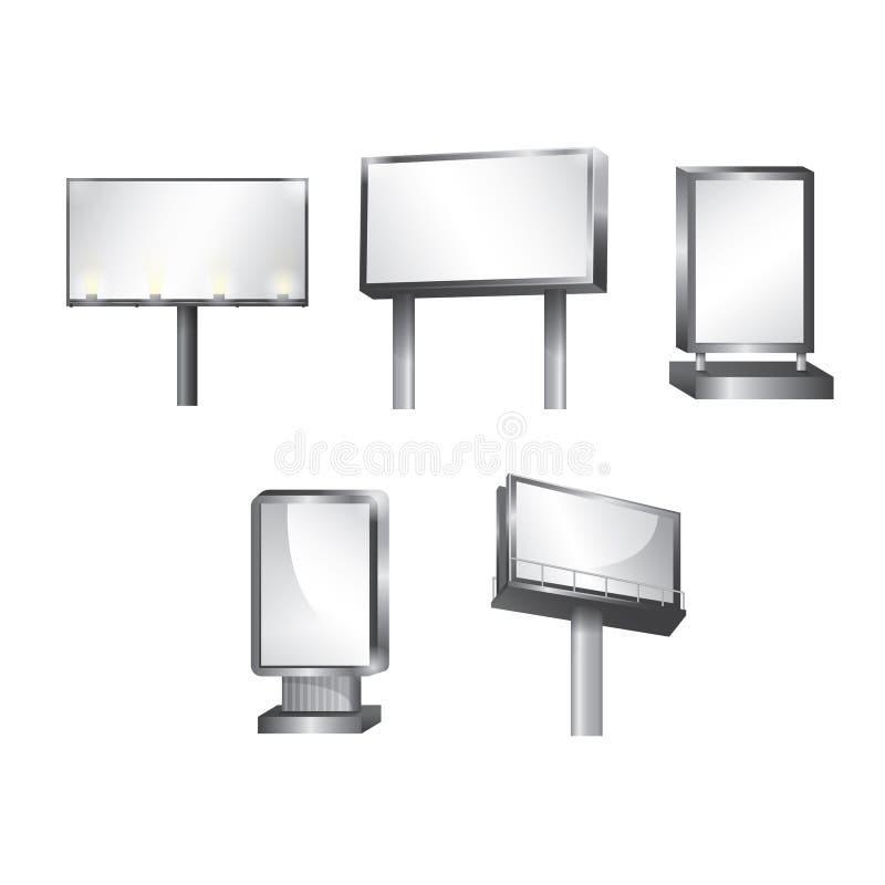 Set of Advertising Billboard. Vector Illustration Decorative Design ...