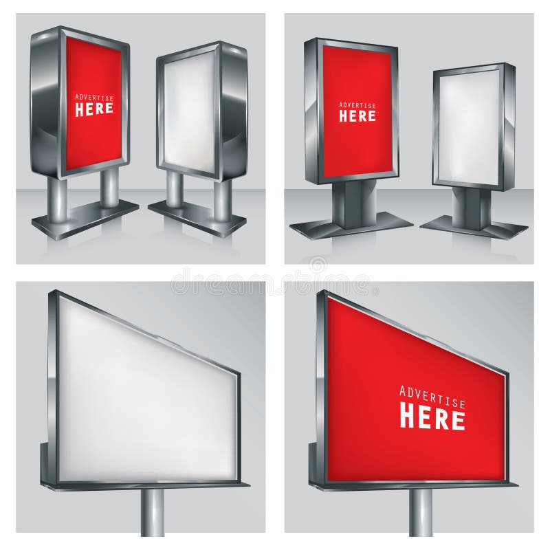 Set of Advertising Billboard. Vector Illustration Decorative Design ...