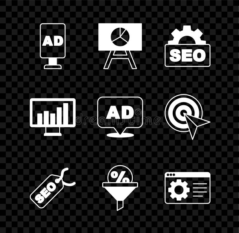 Set Advertising, Board with Graph Chart, SEO Optimization, Lead ... Set Advertising, Board with Graph Chart, SEO Optimization, Lead ...