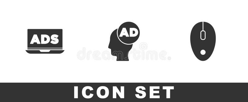 Set Advertising, and Computer Mouse Icon. Vector Stock Vector ...