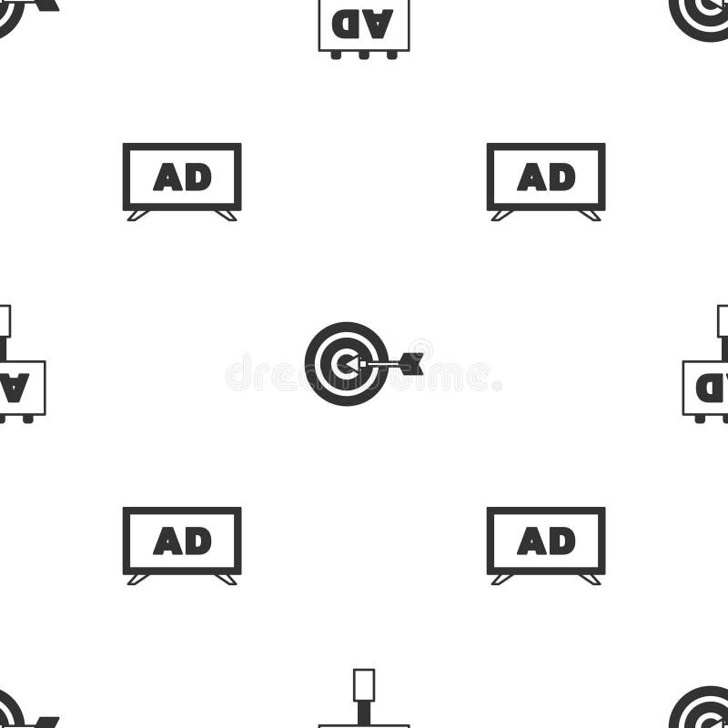 Set Advertising, Target and on Seamless Pattern. Vector Stock Vector ...