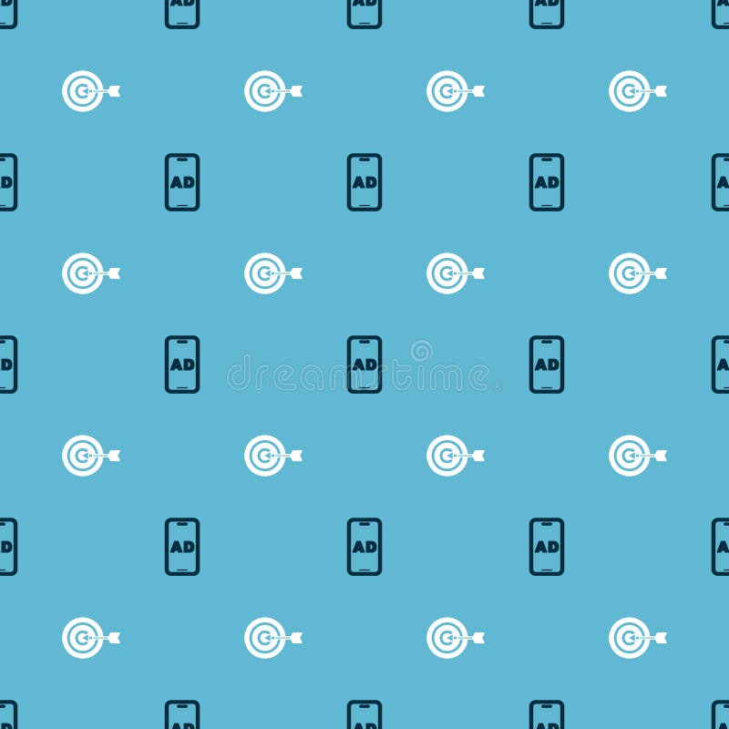 Set Advertising and Target on Seamless Pattern. Vector Stock ...