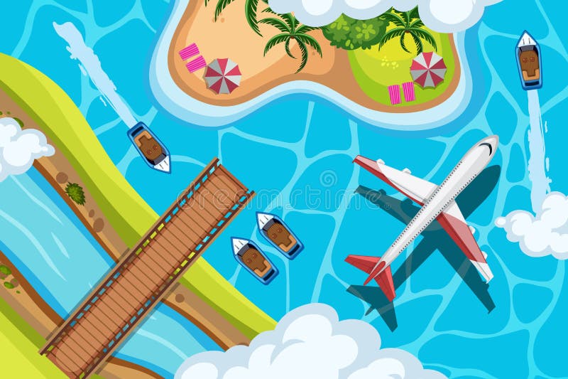 Set of aerial view scenes stock vector. Illustration of clipart - 153779232