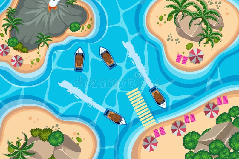 Set of aerial view scenes stock vector. Illustration of artistic ...