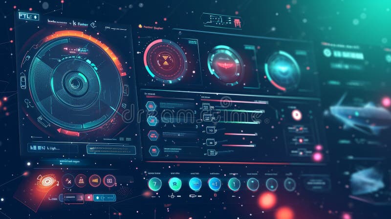 Futuristic HUD Interface on Dark Background Stock Image - Image of ...