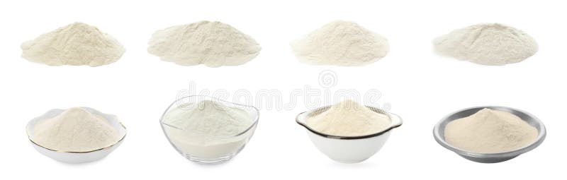 Set with Agar-agar Powder Isolated on White Stock Photo - Image of ...