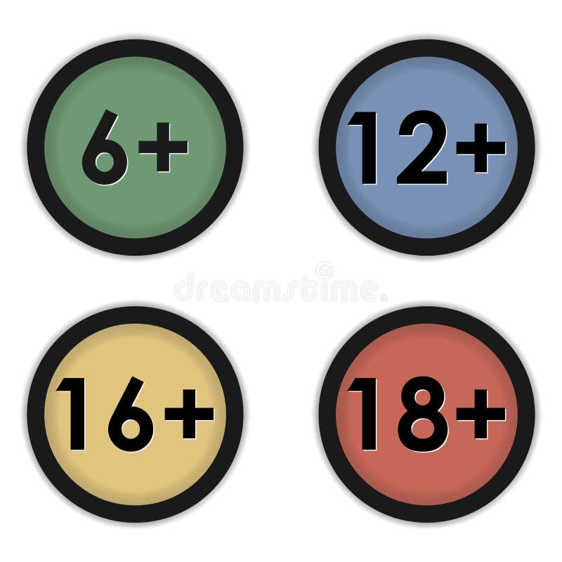 Set of age restriction stock vector. Illustration of danger - 33101900