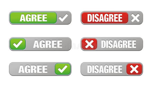 Set of Agree and Disagree Buttons Stock Illustration - Illustration of ...