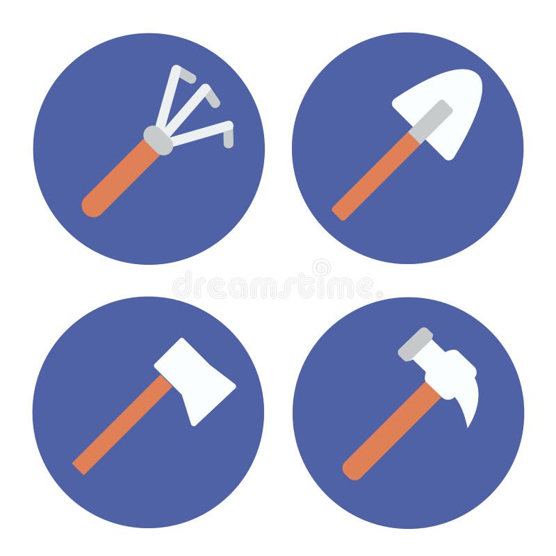 Set of Agricultural Tools Icons Stock Illustration - Illustration of ...
